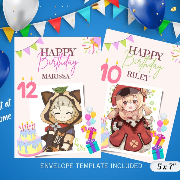 Genshin Birthday Card - Etsy