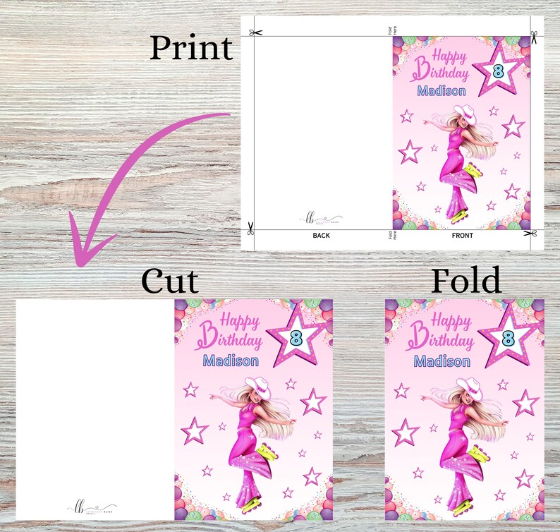 Glam Girl Birthday Card | Personalized Birthday Greeting | Editable ...