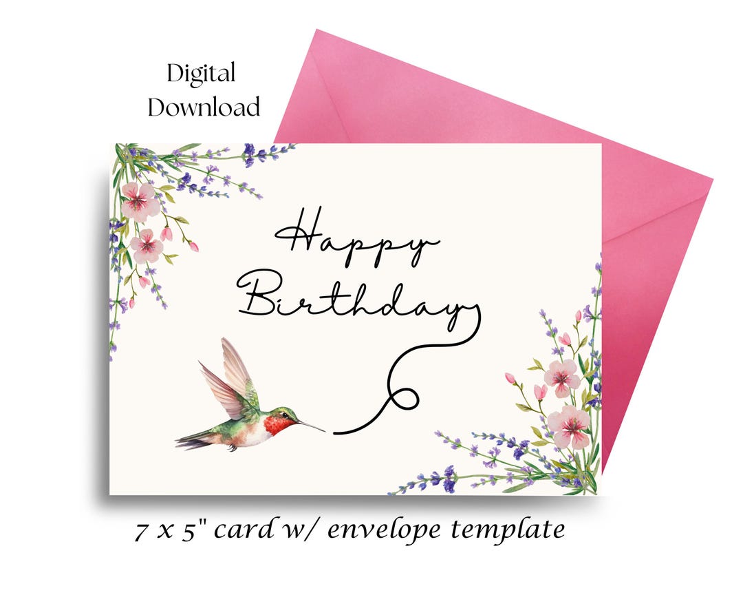 Hummingbird Birthday Card | Bird Lover Greeting | Exotic Birds ...