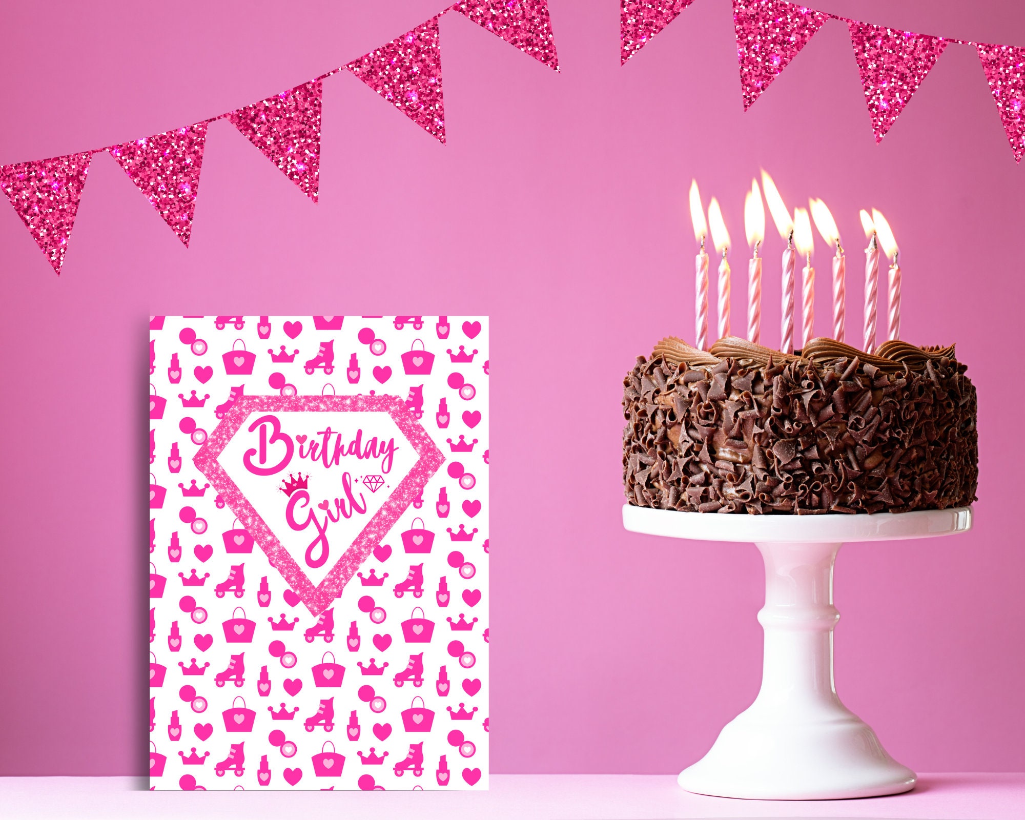 Glam Girl Birthday Card | Birthday Girl Greeting Card | Diamond ...