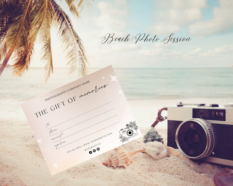 Photography Gift Certificate Editable Photo Session Gift Card Template ...