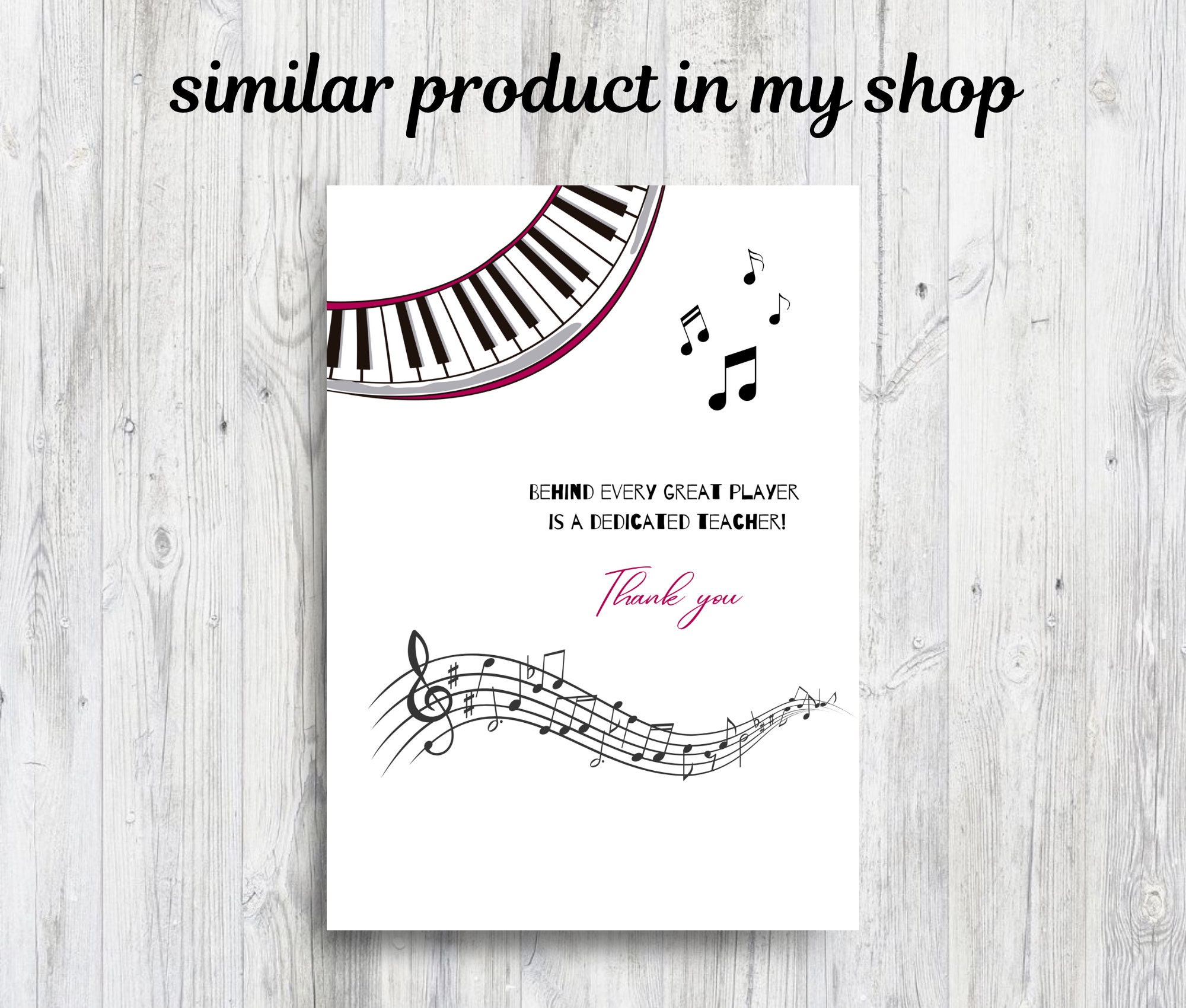 Violin Teacher Thank You Card | Musical Instructor Appreciation ...