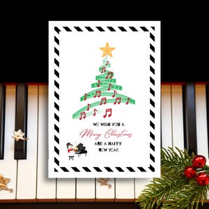 Piano Teacher Christmas Card | Musical Instructor Appreciation Gift ...
