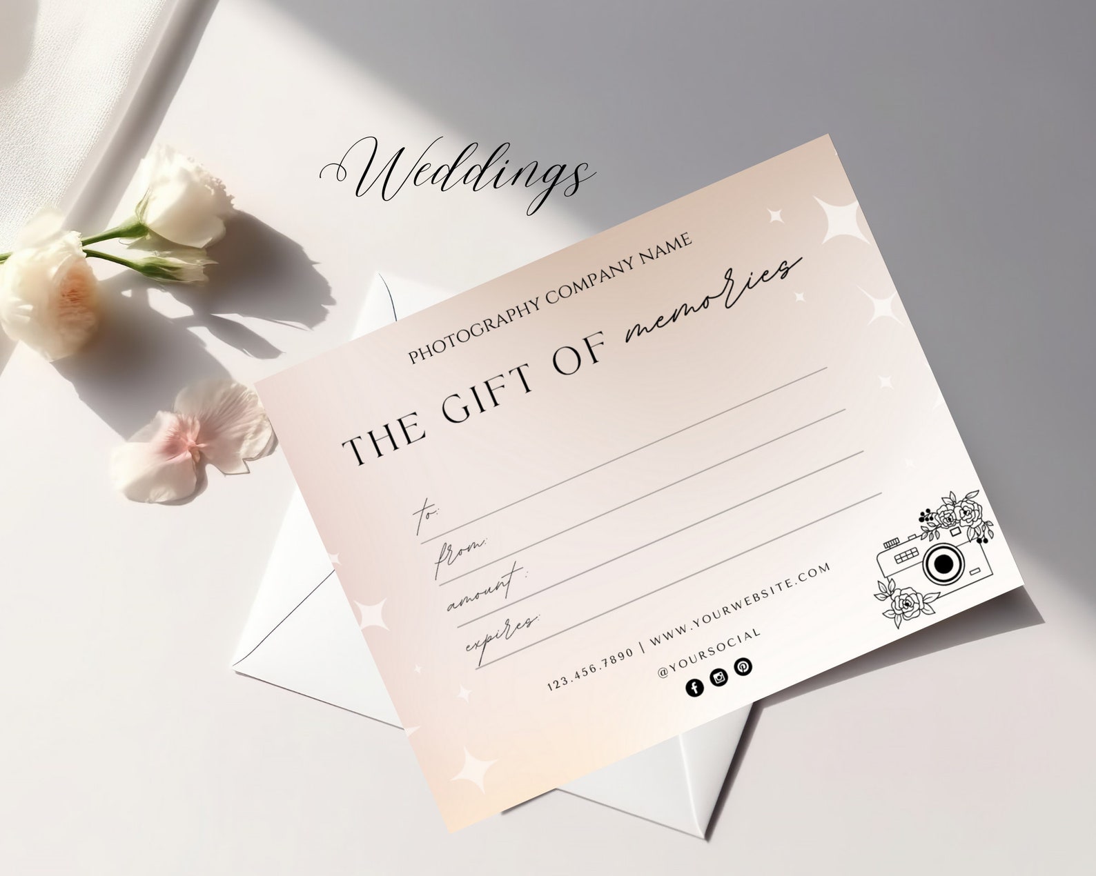 Photography Gift Certificate | Editable Photo Session Gift Card ...