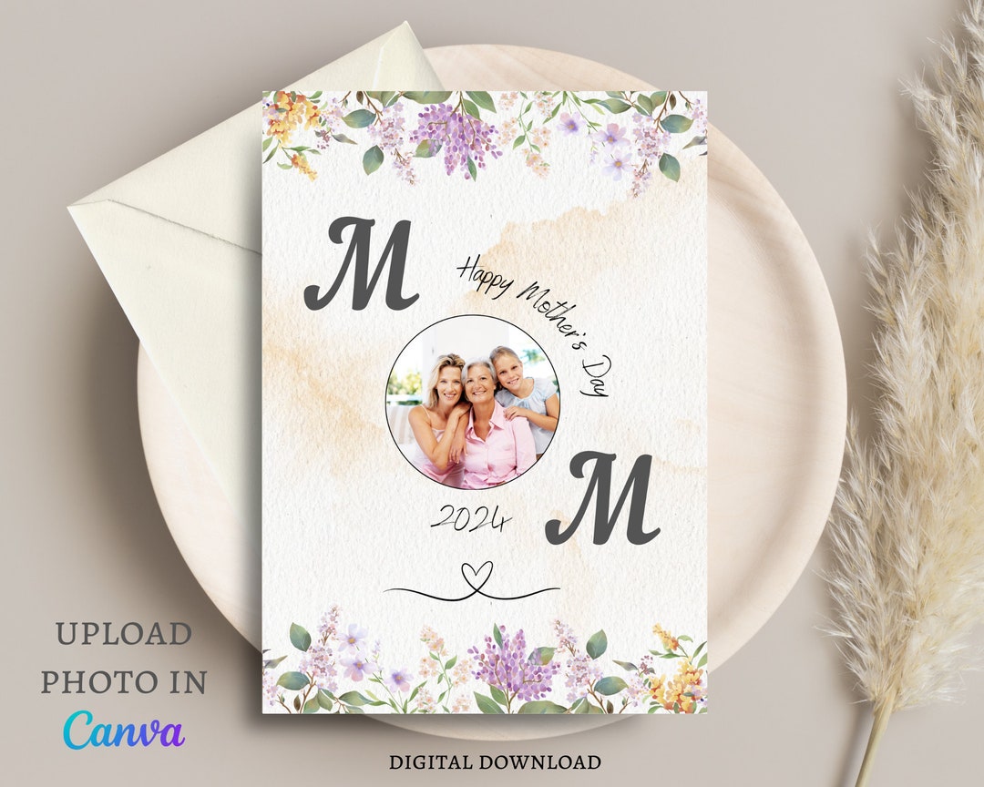 Mother's Day Photo Card Canva Photo Card Template Printable Mother's ...