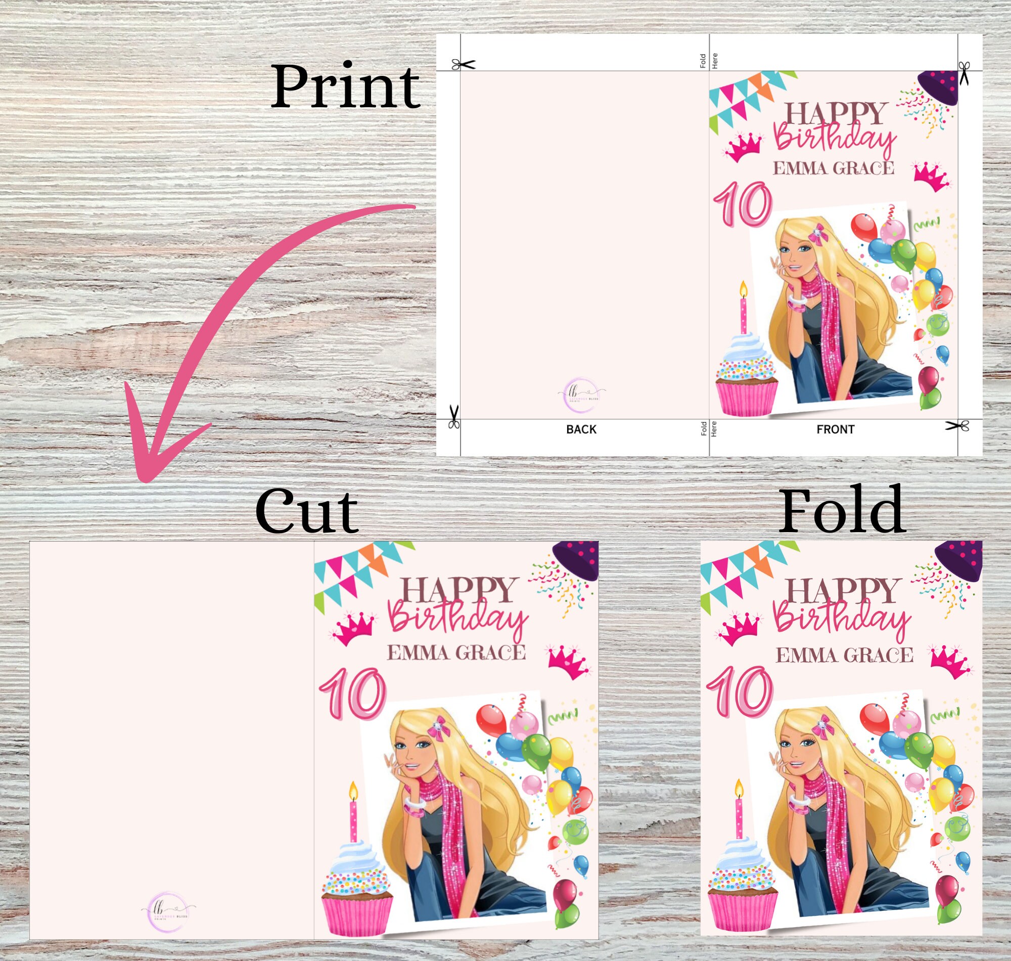 Glam Girl Birthday Card Personalized Birthday Greeting Editable Canva ...