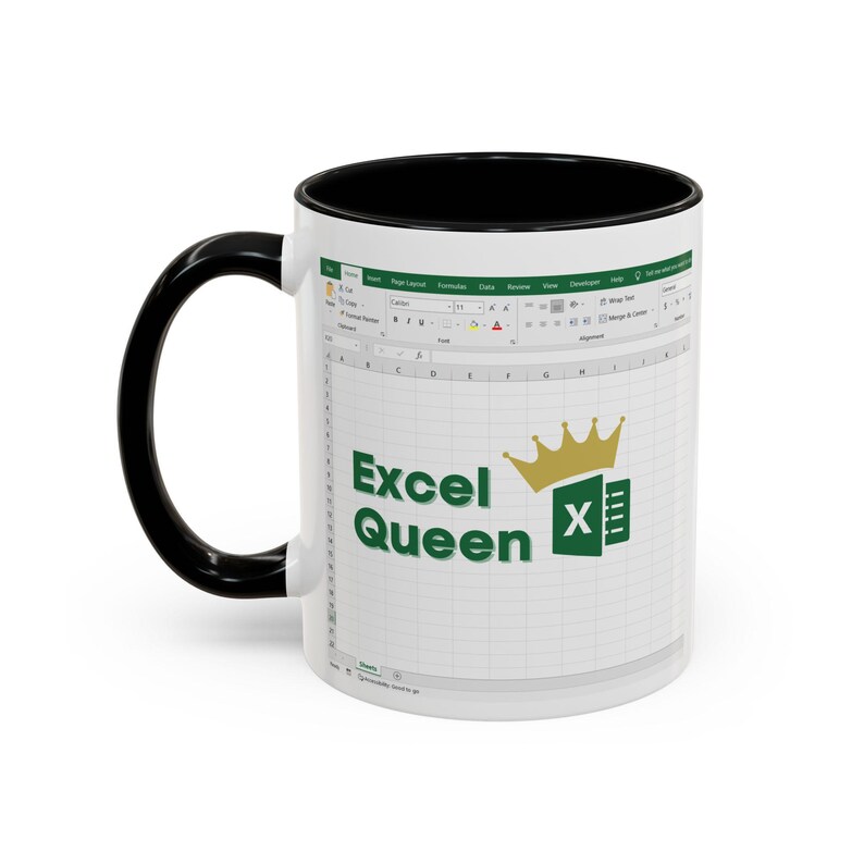 Excel Queen Coffee Mug, Spreadsheet Queen Coffee Mug, Excel Queen Mug ...