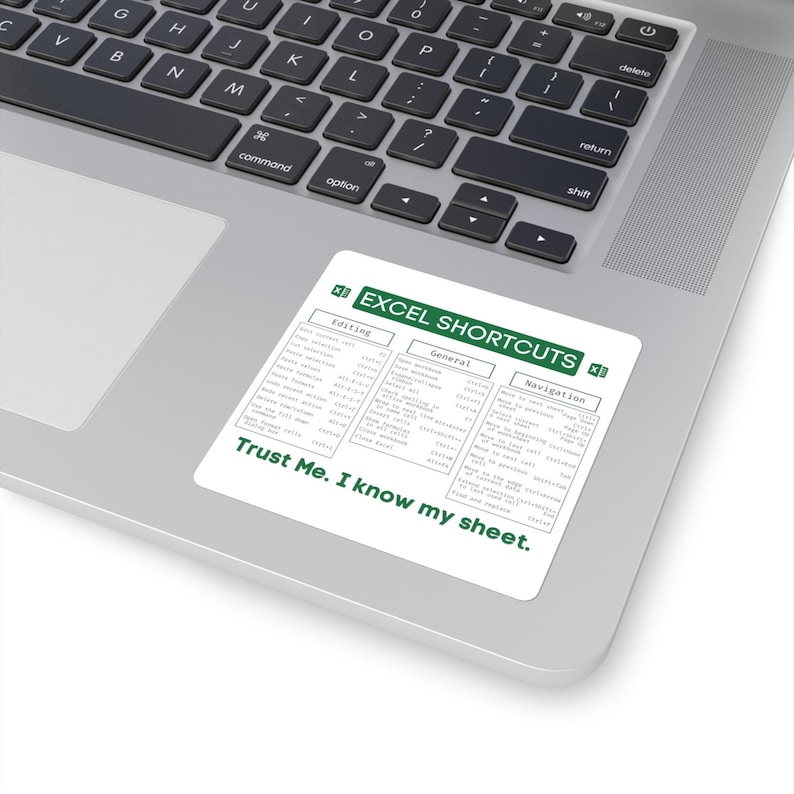 Excel Keyboard Shortcuts Stickers - Appreciation Gift for Accountant ...