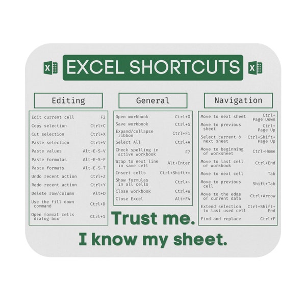Cheat Sheet Mousepad - Etsy