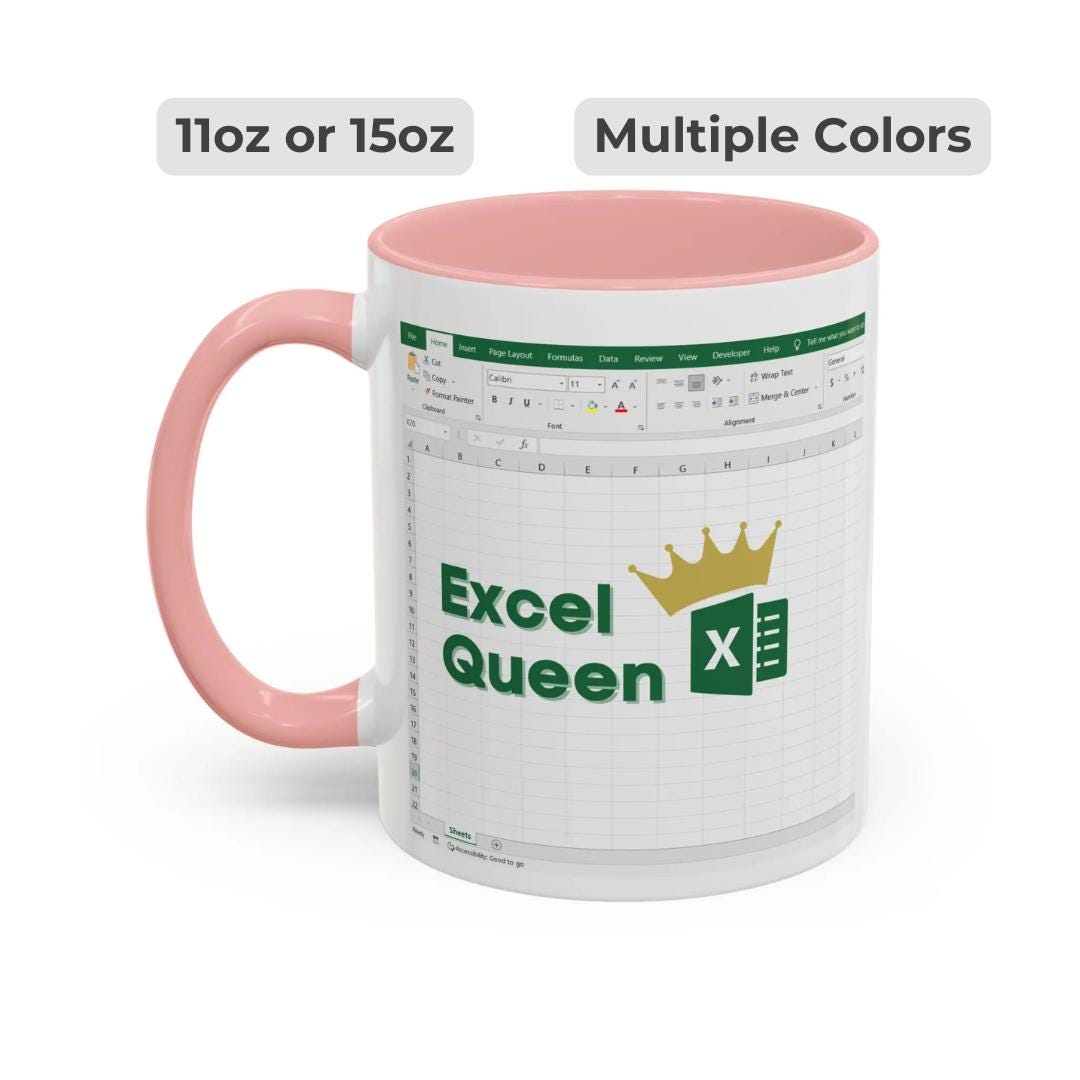 Excel Queen Coffee Mug, Spreadsheet Queen Coffee Mug, Excel Queen Mug ...