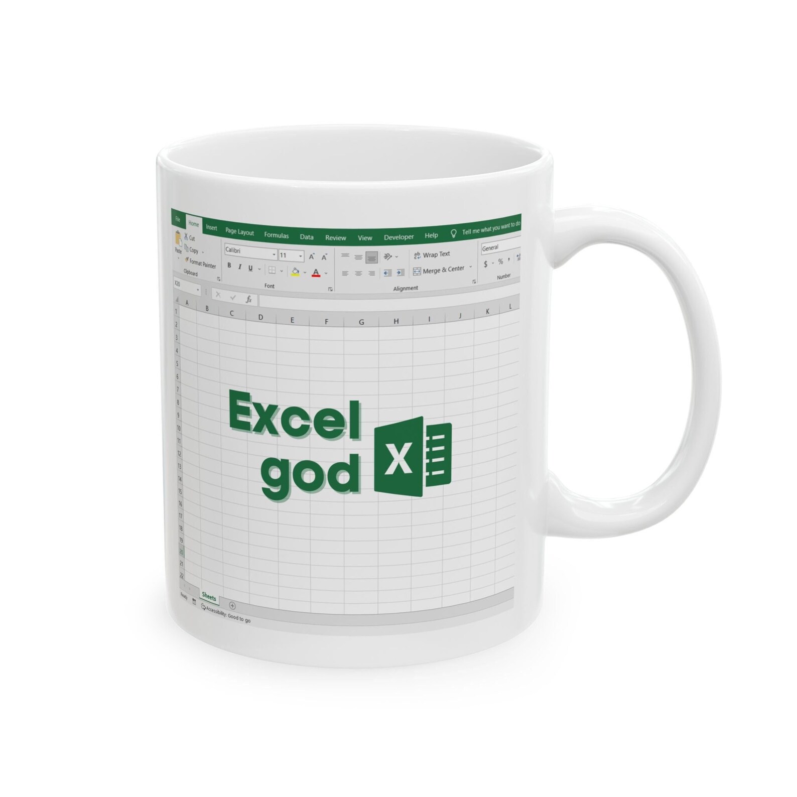 Excel God Funny Spreadsheet Mug, Office Coffee Mug, Funny Quote Mug ...