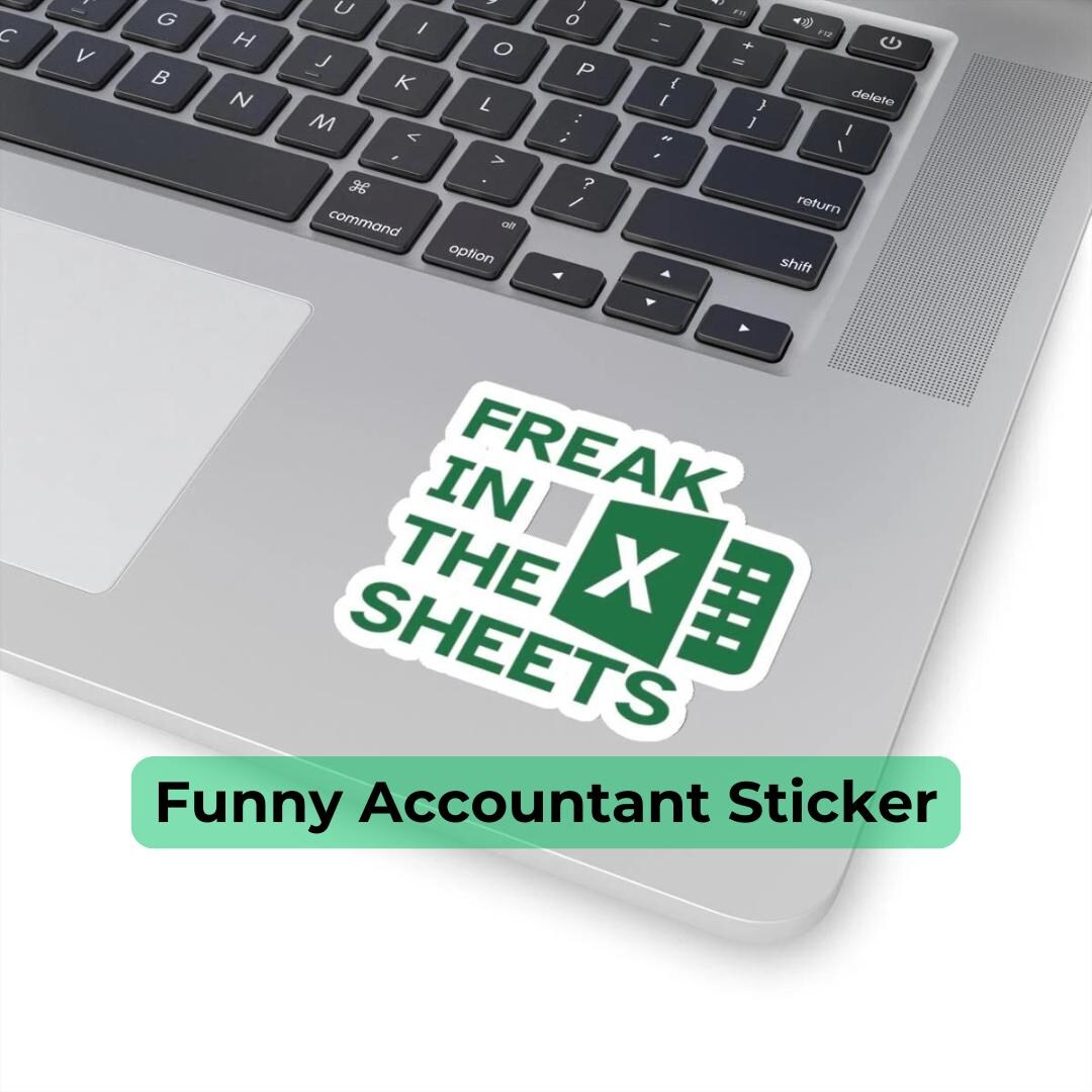 Freak in the Sheets Sticker, Funny Excel Kiss Cut Sticker, Accountant ...