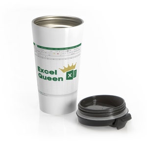 Spreadsheet Queen Travel Mug, Stainless Steel, Accountant Gift for Her ...