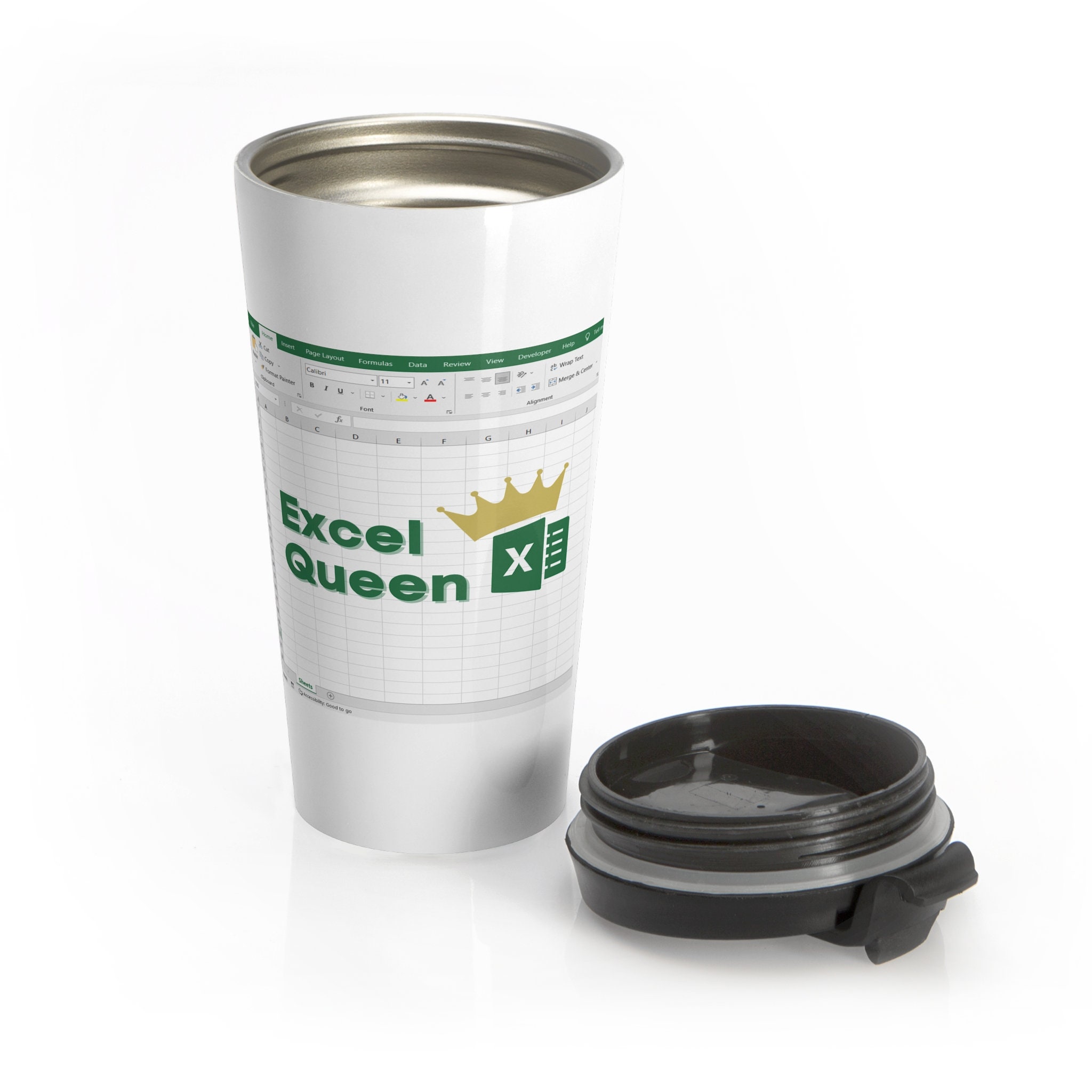 Spreadsheet Queen Travel Mug Stainless Steel Tumbler, Data Analyst Gift ...