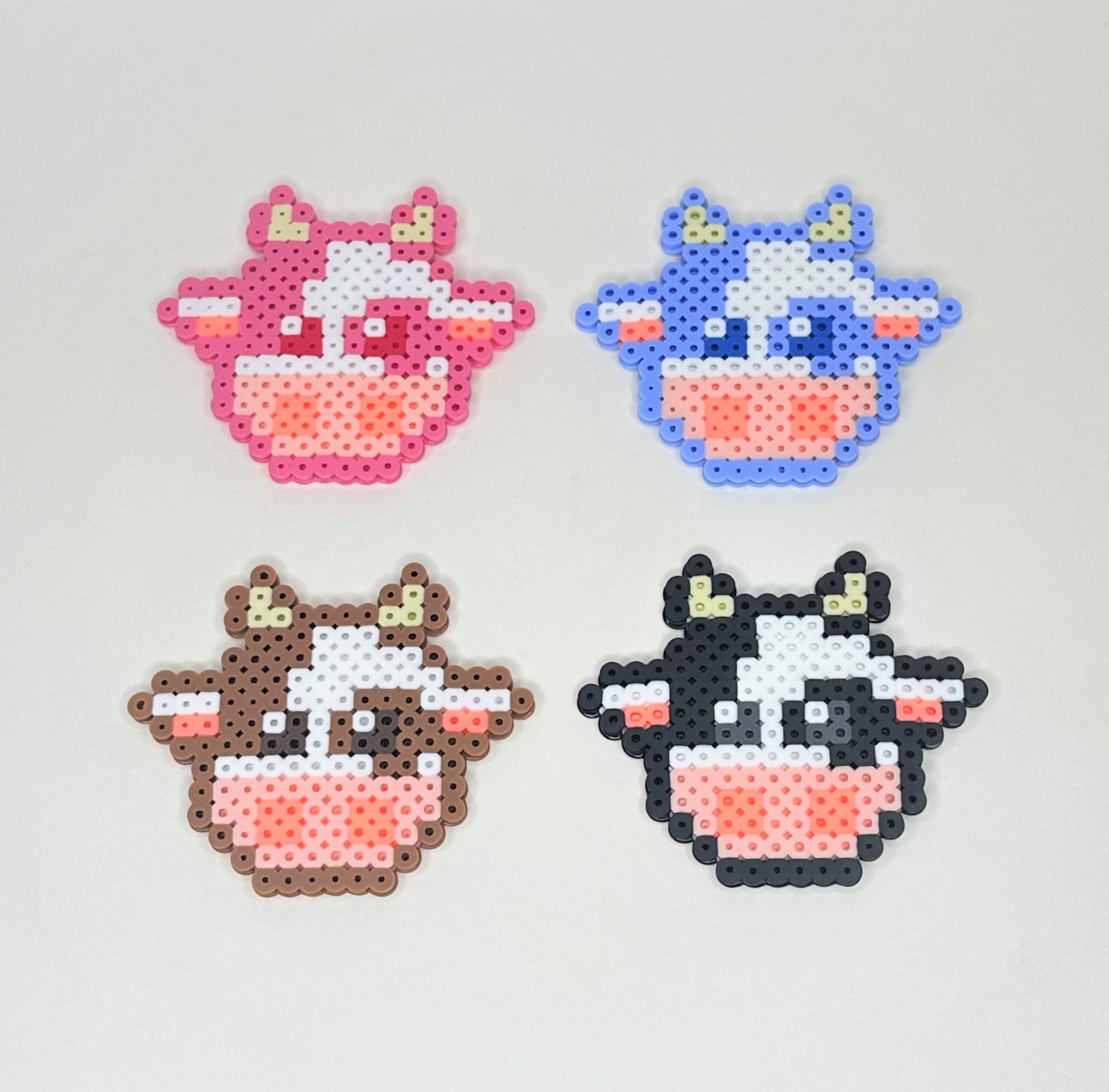 Cute Cow Head Pixel Perler Bead - Etsy