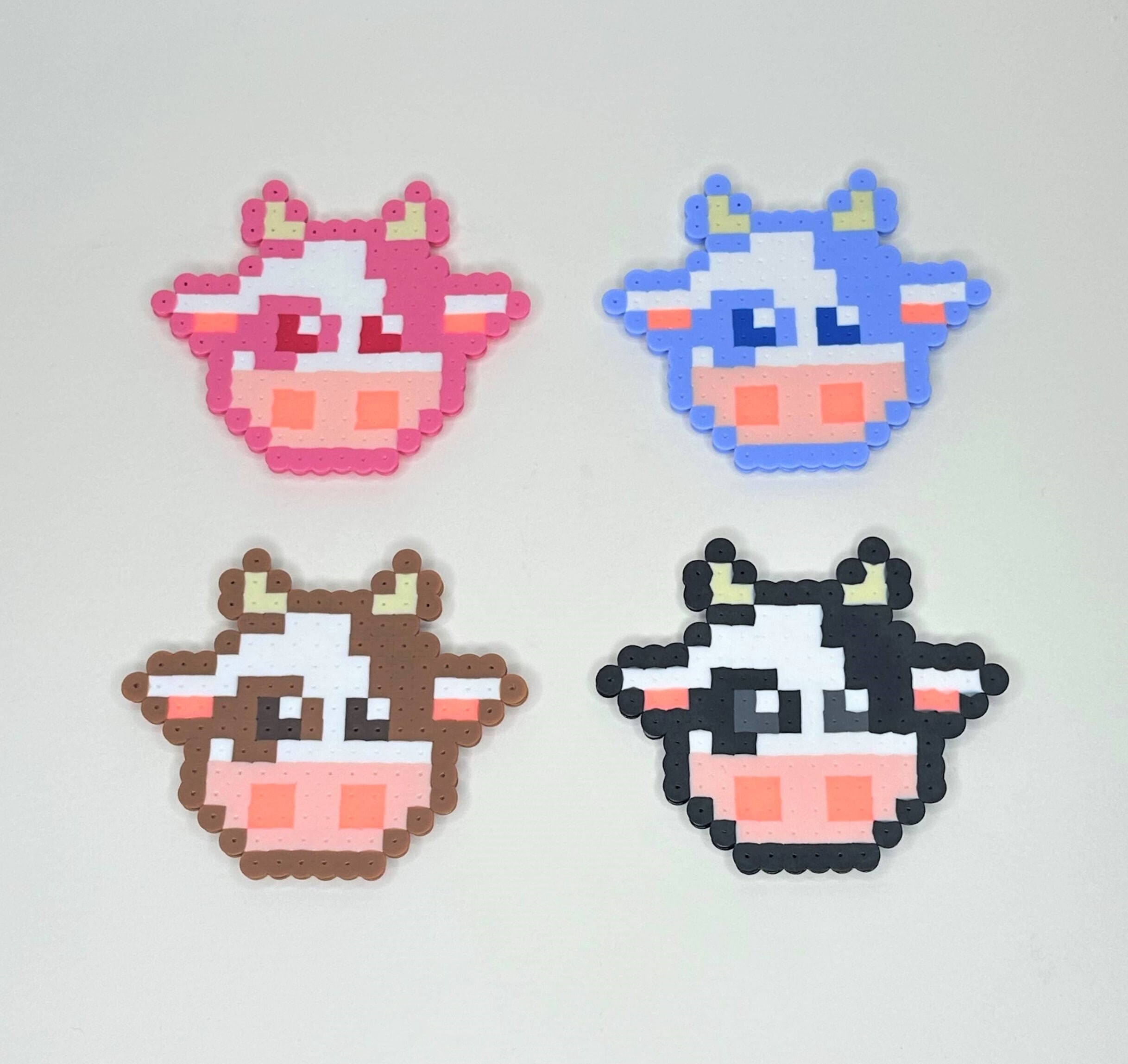 Cute Cow Head Pixel Perler Bead - Etsy