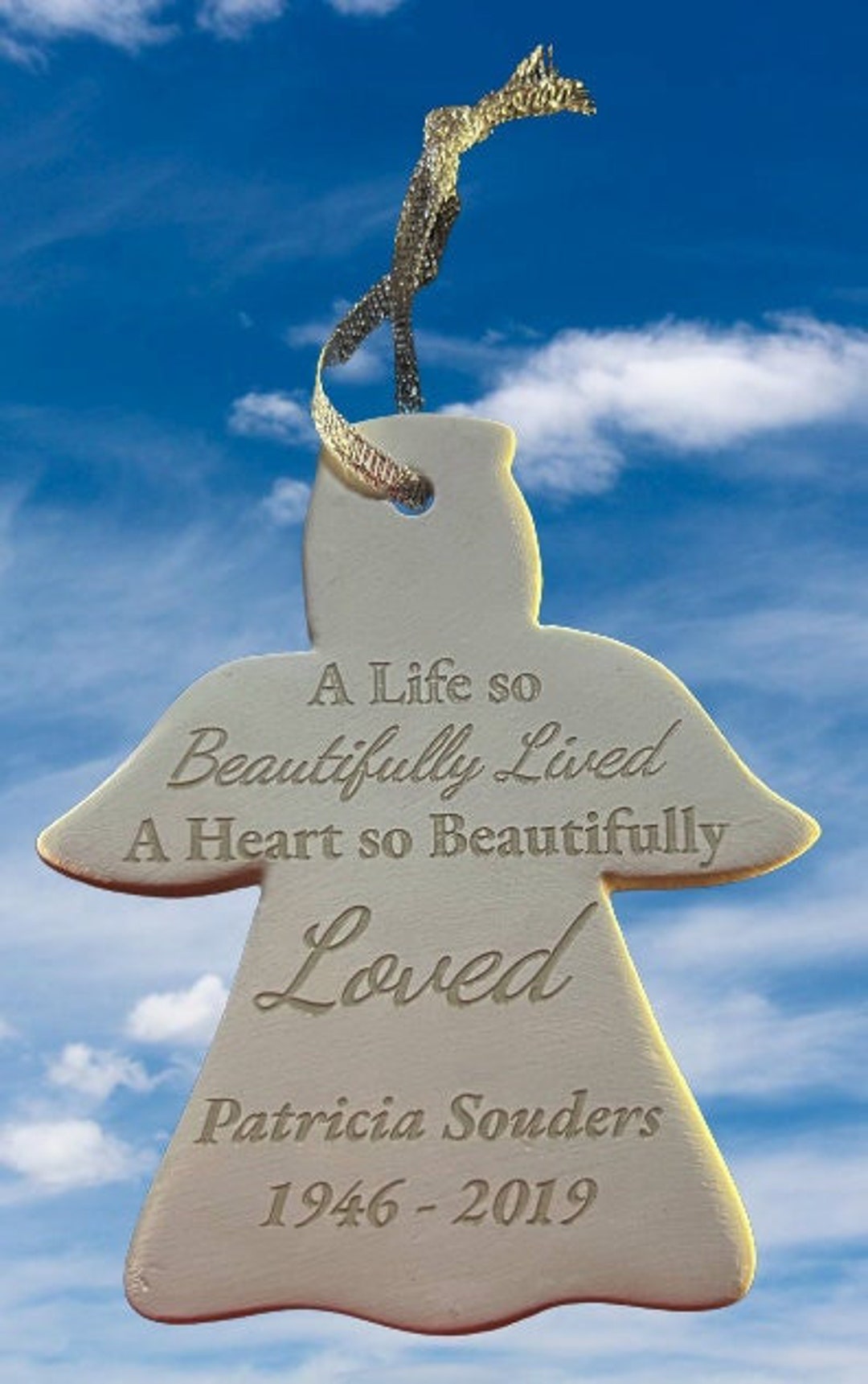 Personalized Memorial Angel Ornament - Etsy
