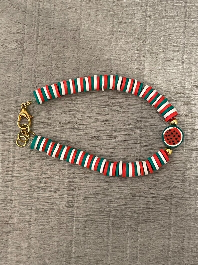 Preppy Watermelon Bracelet - Etsy