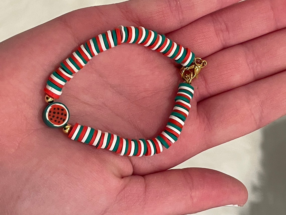Preppy Watermelon Bracelet - Etsy