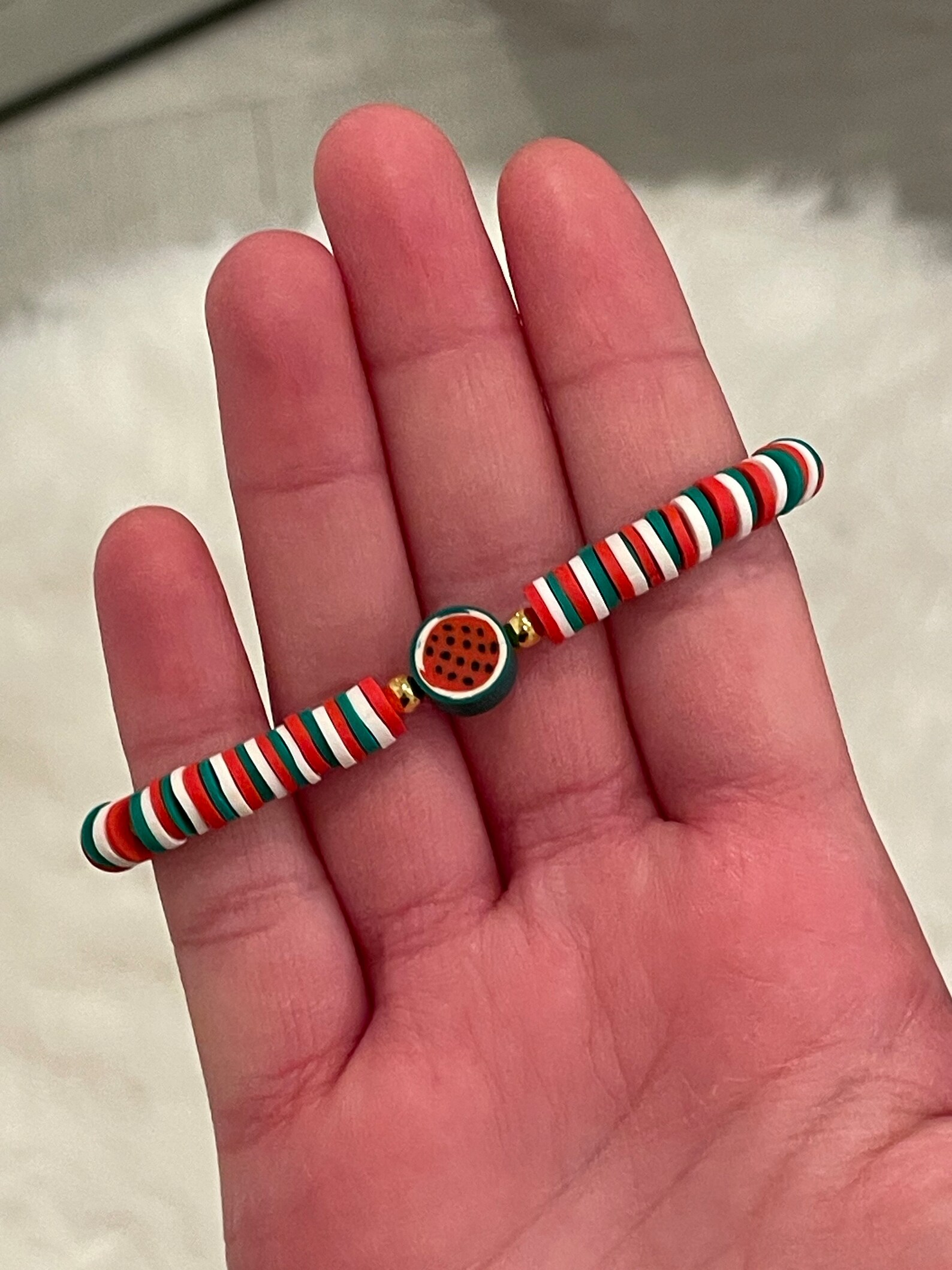 Preppy Watermelon Bracelet - Etsy