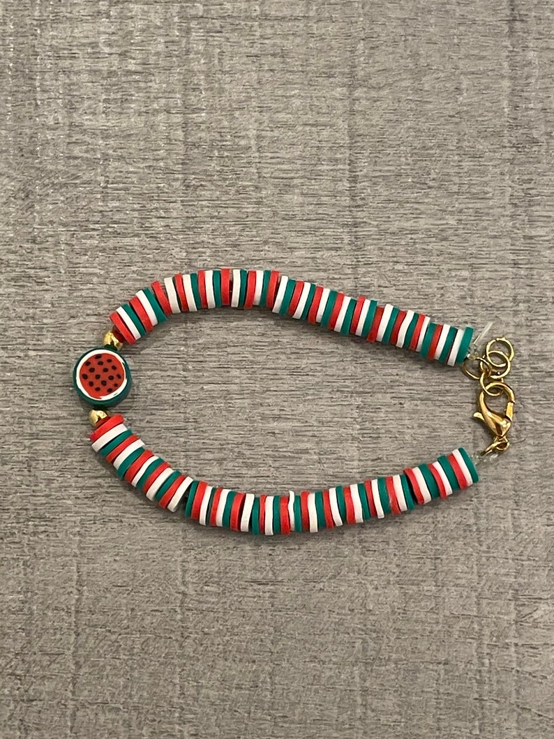 Preppy Watermelon Bracelet - Etsy