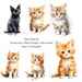 Watercolor Cats and Kittens Clipart, PNG, Transparent Background, Cat ...