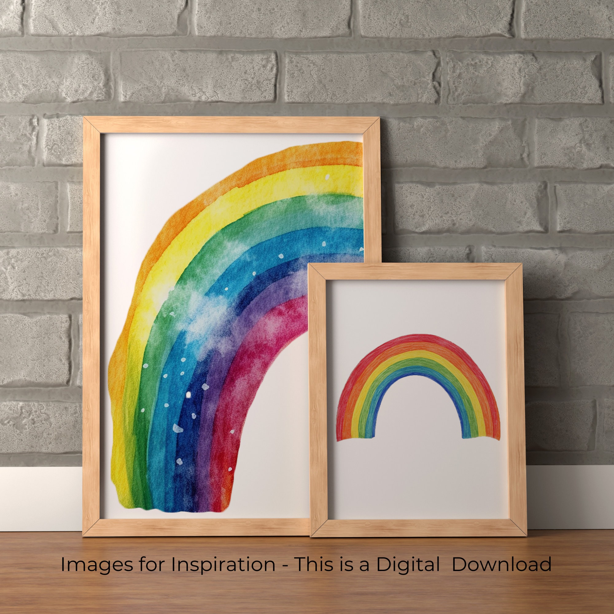 Illustrated Rainbow Clipart, Drawn Rainbows, Chalk, Crayon, Colored ...