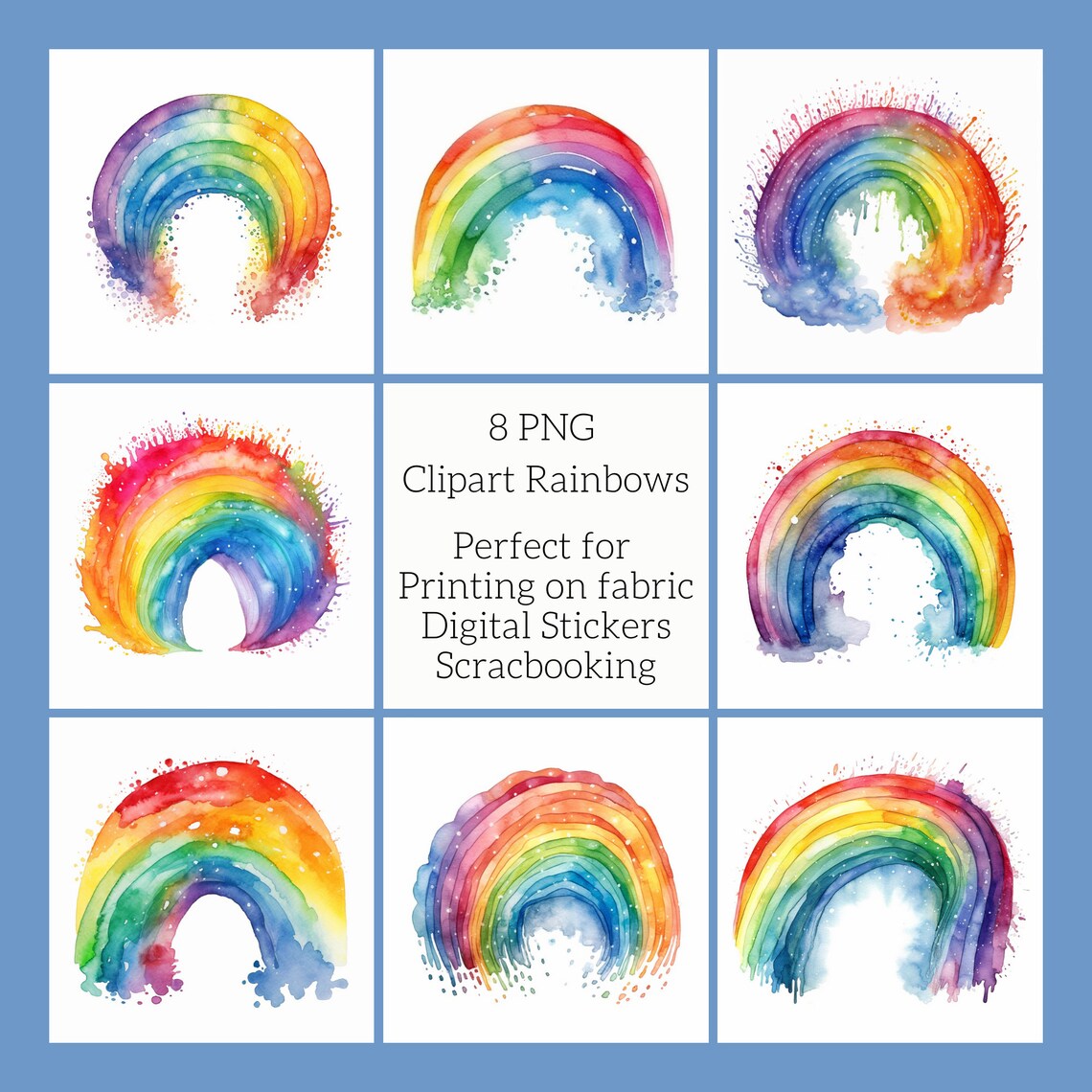 Watercolor Rainbow Clipart, Rainbows, PNG, Transparent Background ...