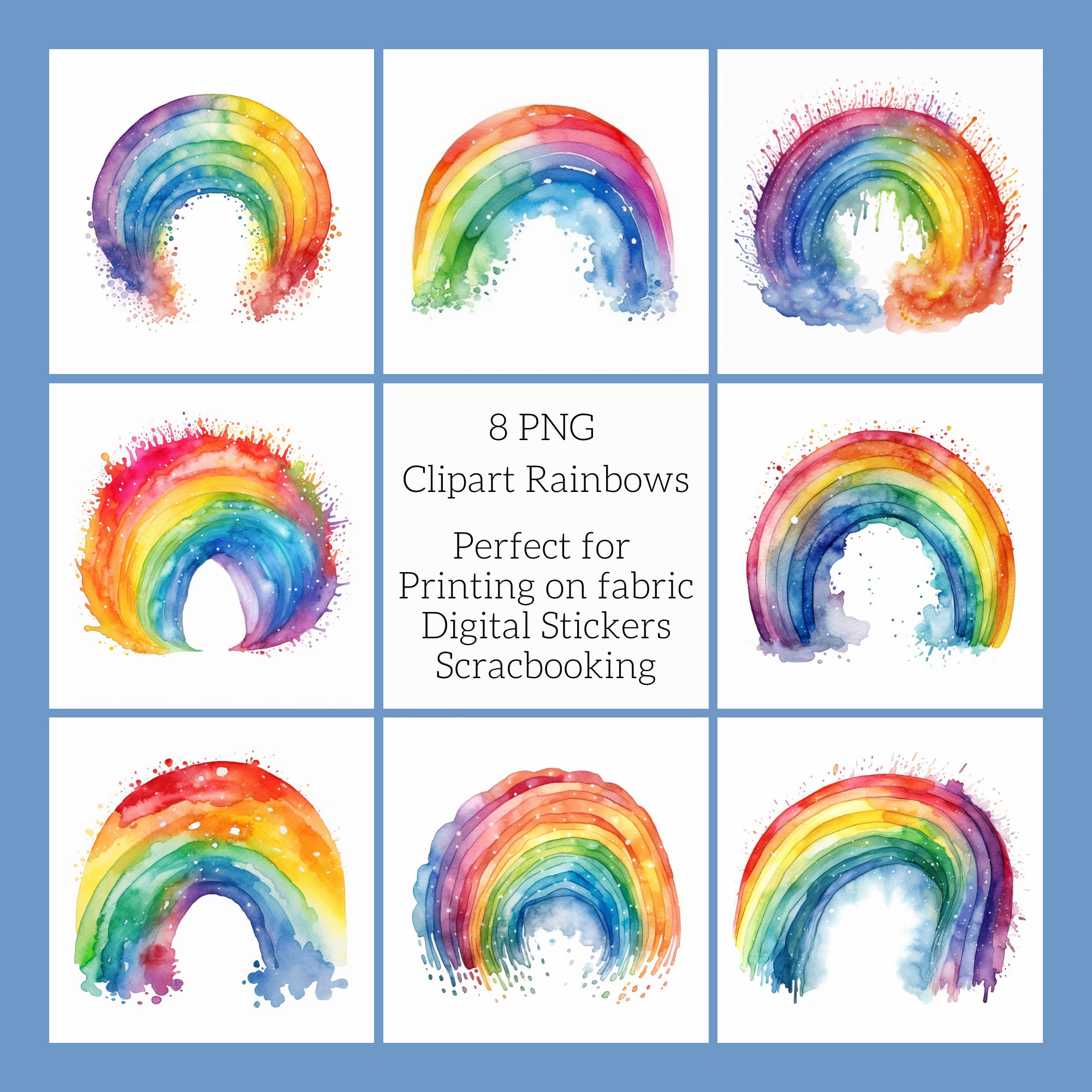 Watercolor Rainbow Clipart, Rainbows, PNG, Transparent Background ...