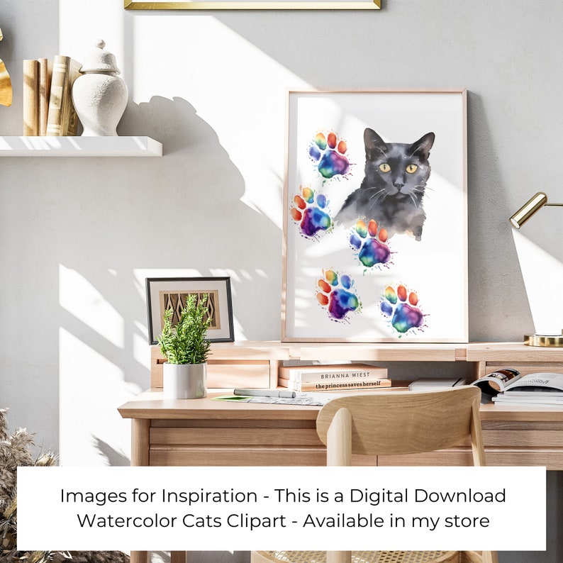 Watercolor Rainbow Paw Prints, Rainbow Clipart, Animal Clipart, Rainbow ...