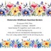 Watercolor Wildflower Seamless Borders, PNG, Wildflower Clipart ...