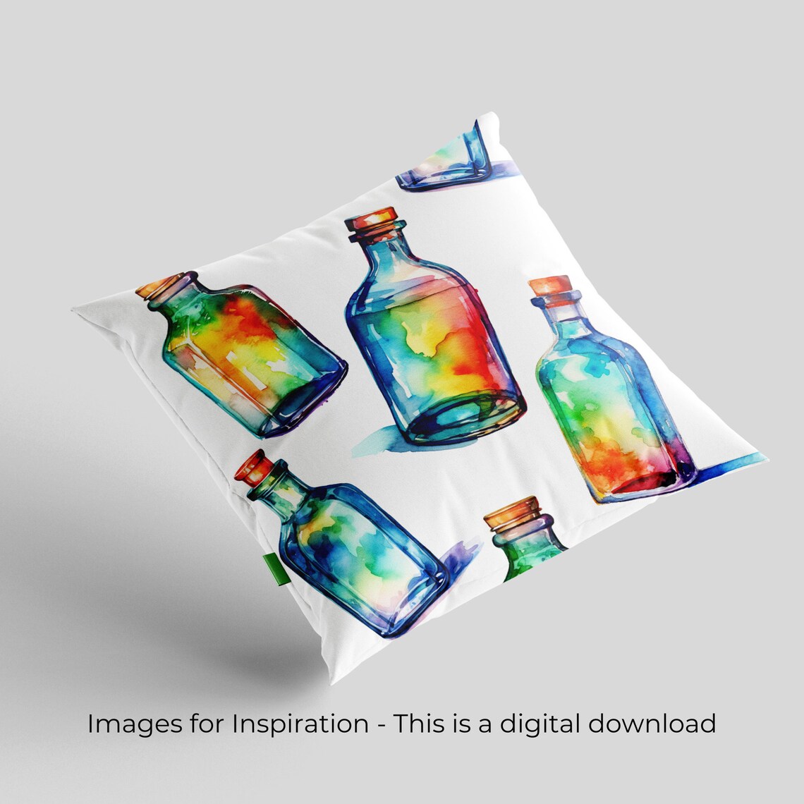 Watercolor Potion Bottles Clipart, Rainbow Bottles, Magic Clipart ...
