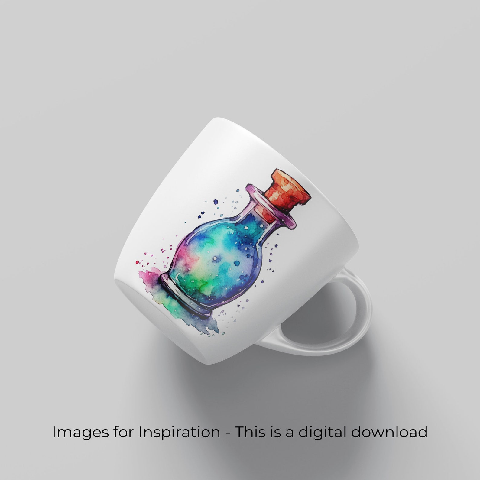 Watercolor Potion Bottles Clipart, Rainbow Bottles, Magic Clipart ...