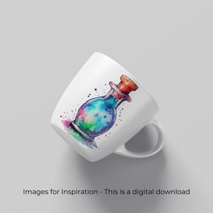 Watercolor Potion Bottles Clipart, Rainbow Bottles, Magic Clipart ...