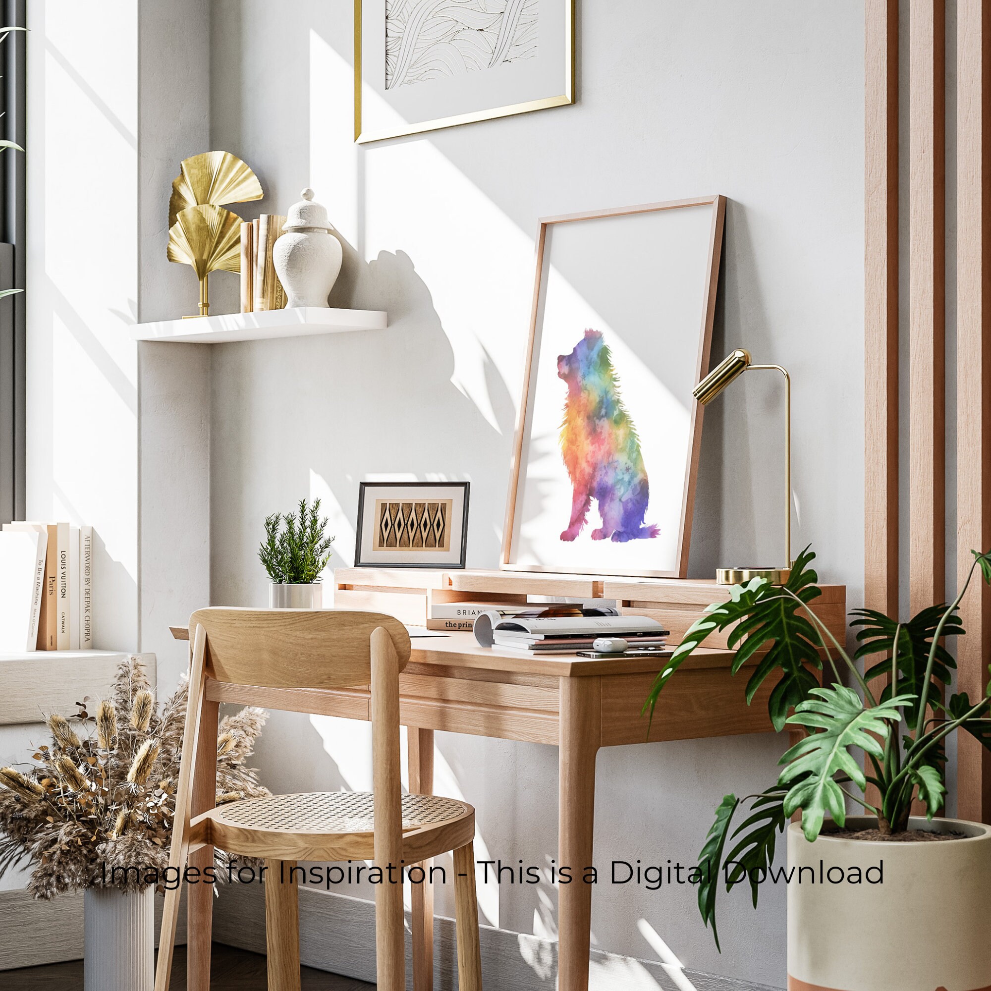 Watercolor Rainbow Dogs Clipart, Dog Silhouette, Rainbow Clipart ...