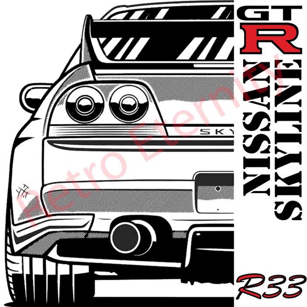 Nissan Skyline R33 GT-R Wall Art | JDM Poster | Retro Car Print ...