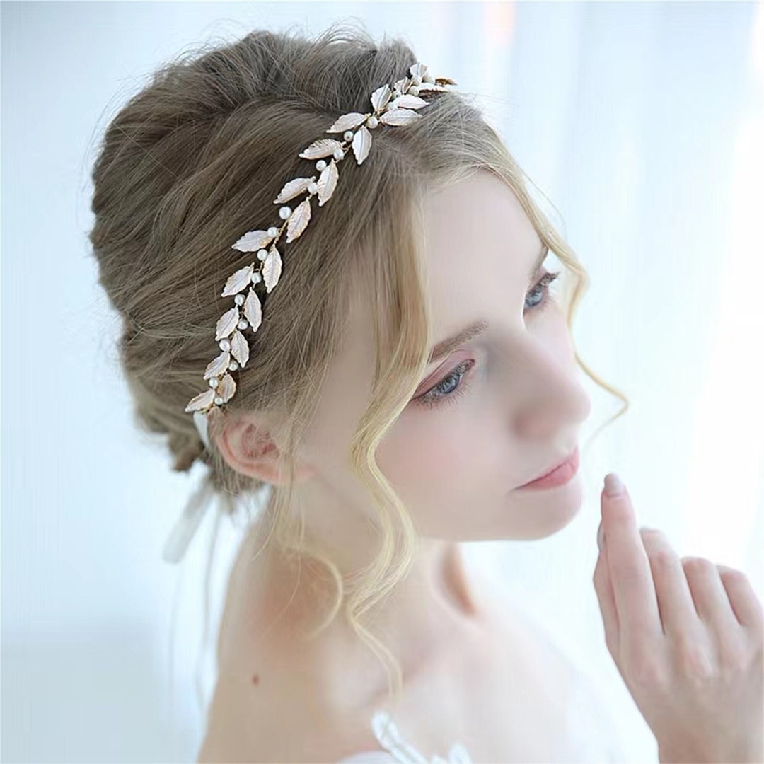 Gold Tiara Leaf Tiara Beaded Tiara Atmosphere Tiara - Etsy