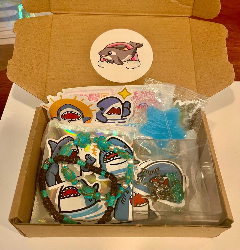 Ocean Mystery Gift Box: Sea Life Bracelets, Keychains, Stickers ...