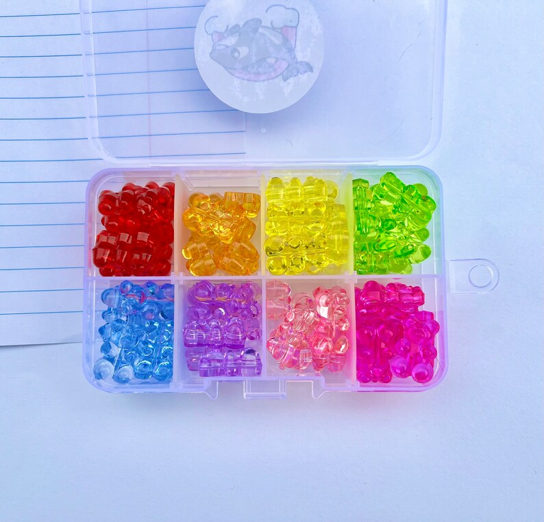 Rainbow Gummy Bear Bead Kit, Aesthetic Beads, Y2K Kandi, Cute Kawaii ...