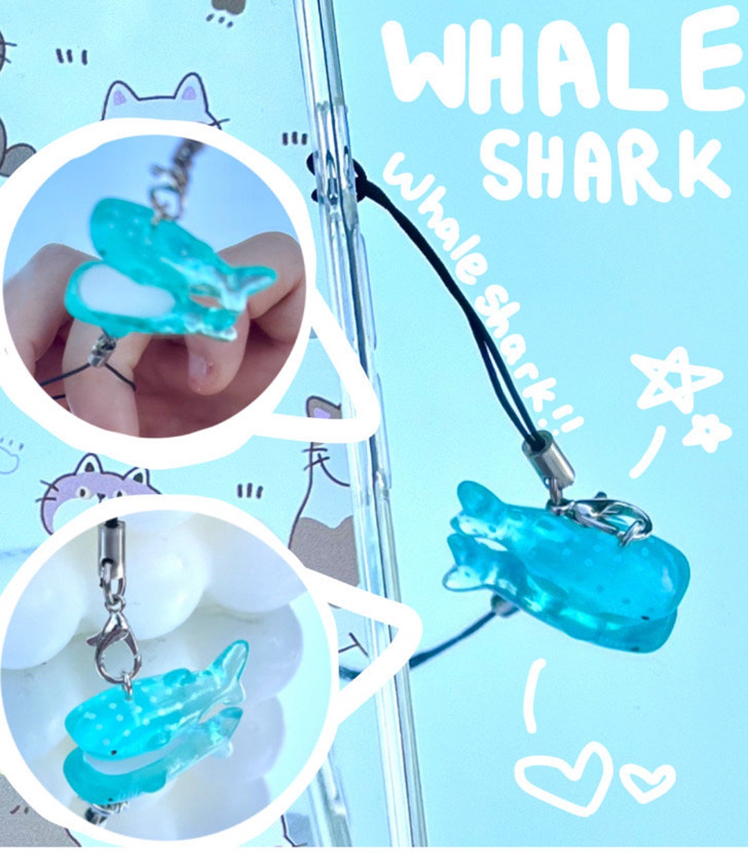Whale Shark Keychain/ Phone Charm - Etsy