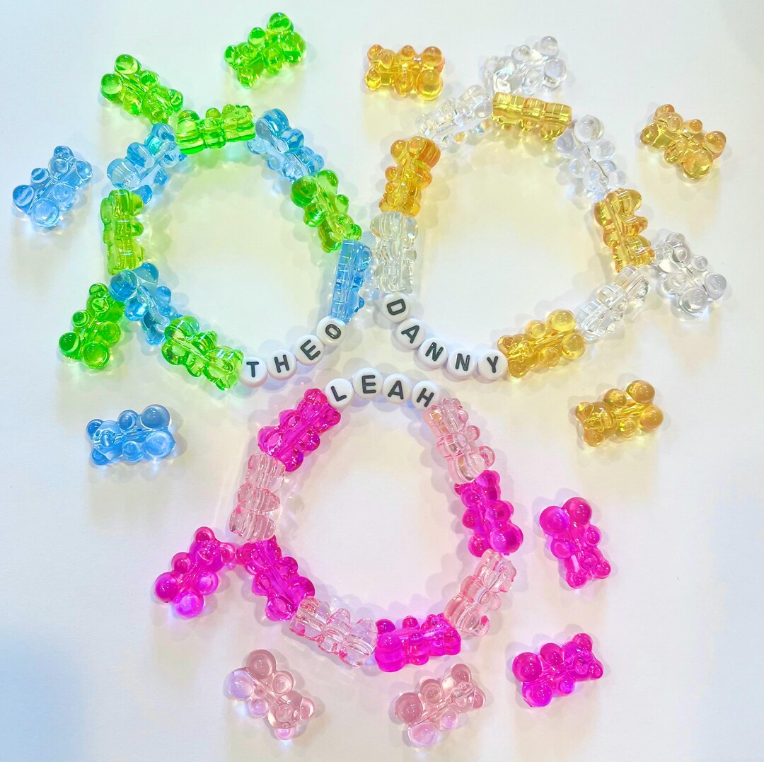 Customized Name Gummy Bear Bracelet - Etsy