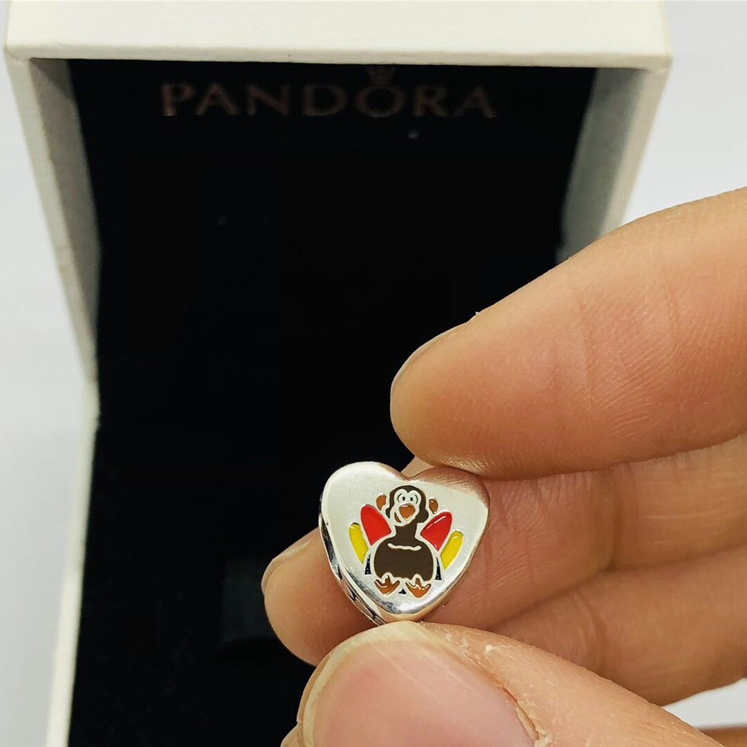 Pandora Thankful for You Turkey Charm Heart Bead Charm S925 Sterling ...