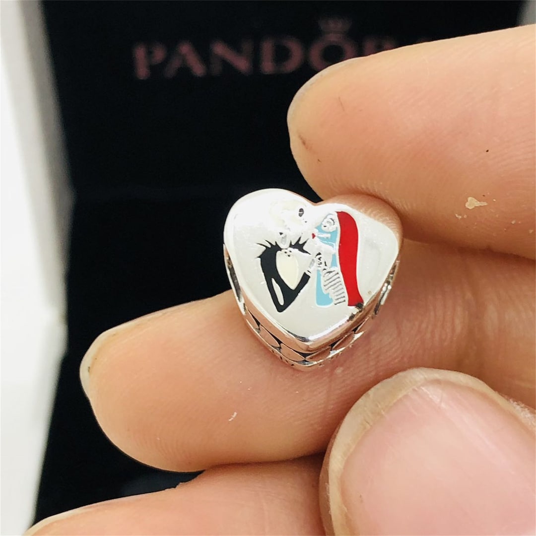 Pandora Jack Skellington and Sally Charm Meant to Be Heart Bead Pendant ...