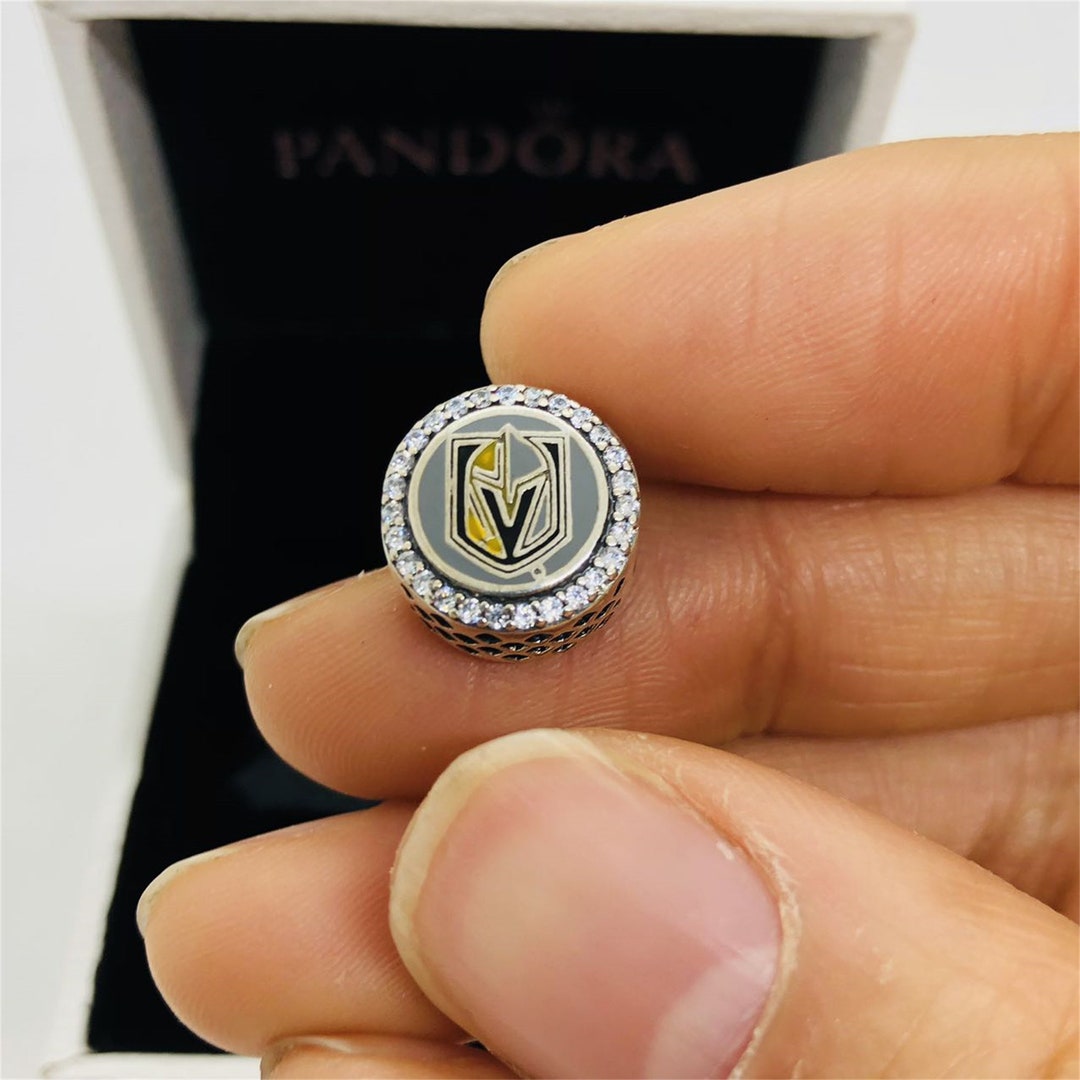 Pandora Vegas Golden Knights Charm NHL Team Hockey Button Dangle Charm Bead Charm Travel Gifts ...