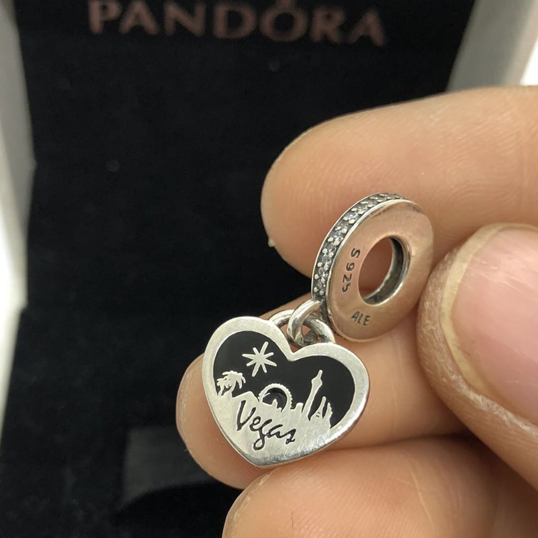 Pandora No Place Like Las Vegas Heart Dangle Charm Vegas Charm Las Vegas Charm Gifts Pendant ...