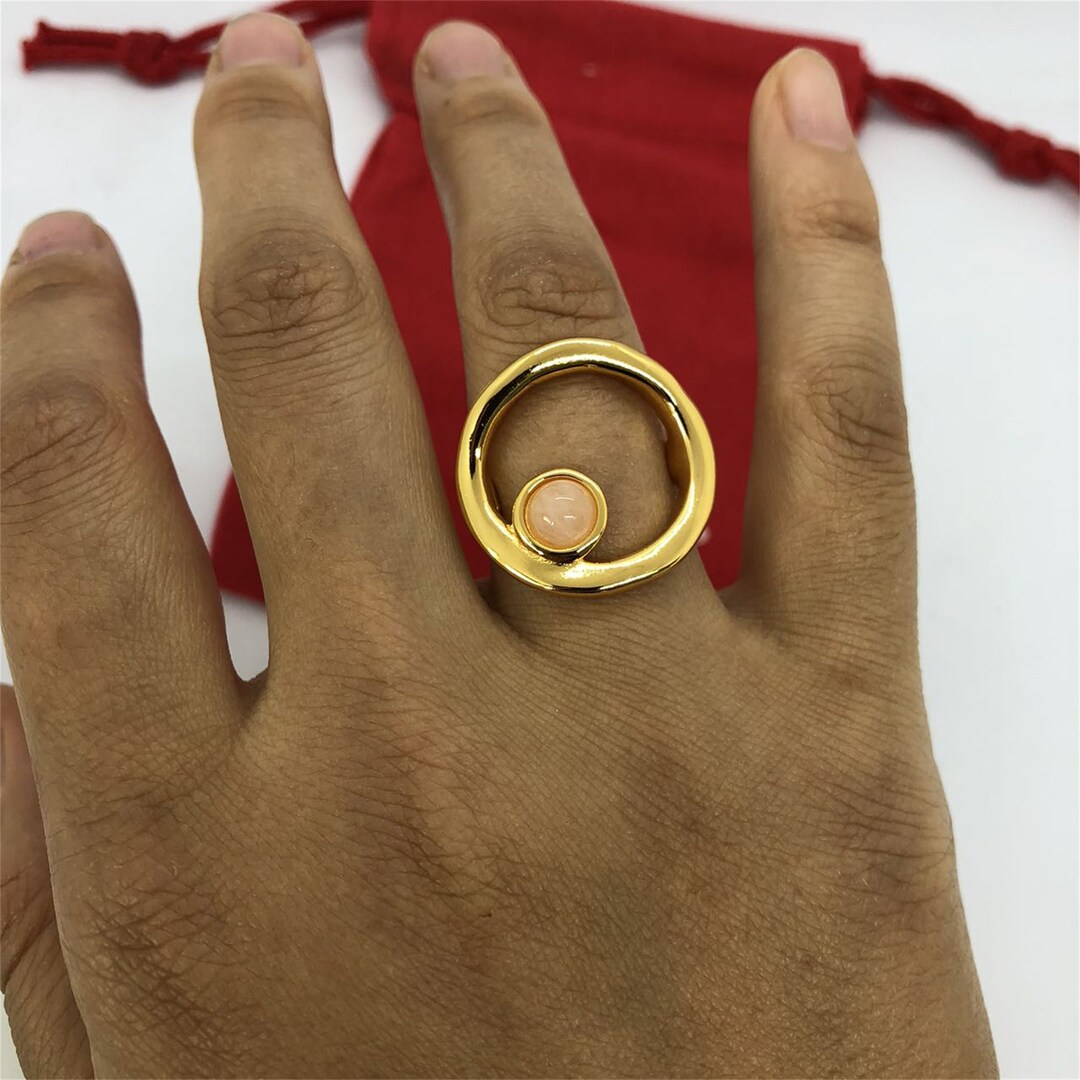 Uno De 50 Make A Wish Ring With Light Pink Pearl Ring / Gold-plated ...
