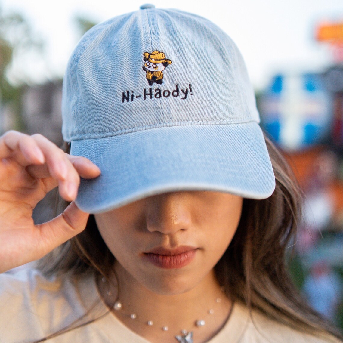 Ni Haody Cute Panda With Cowboy Hat Denim Embroidered Hat Nihaody ...