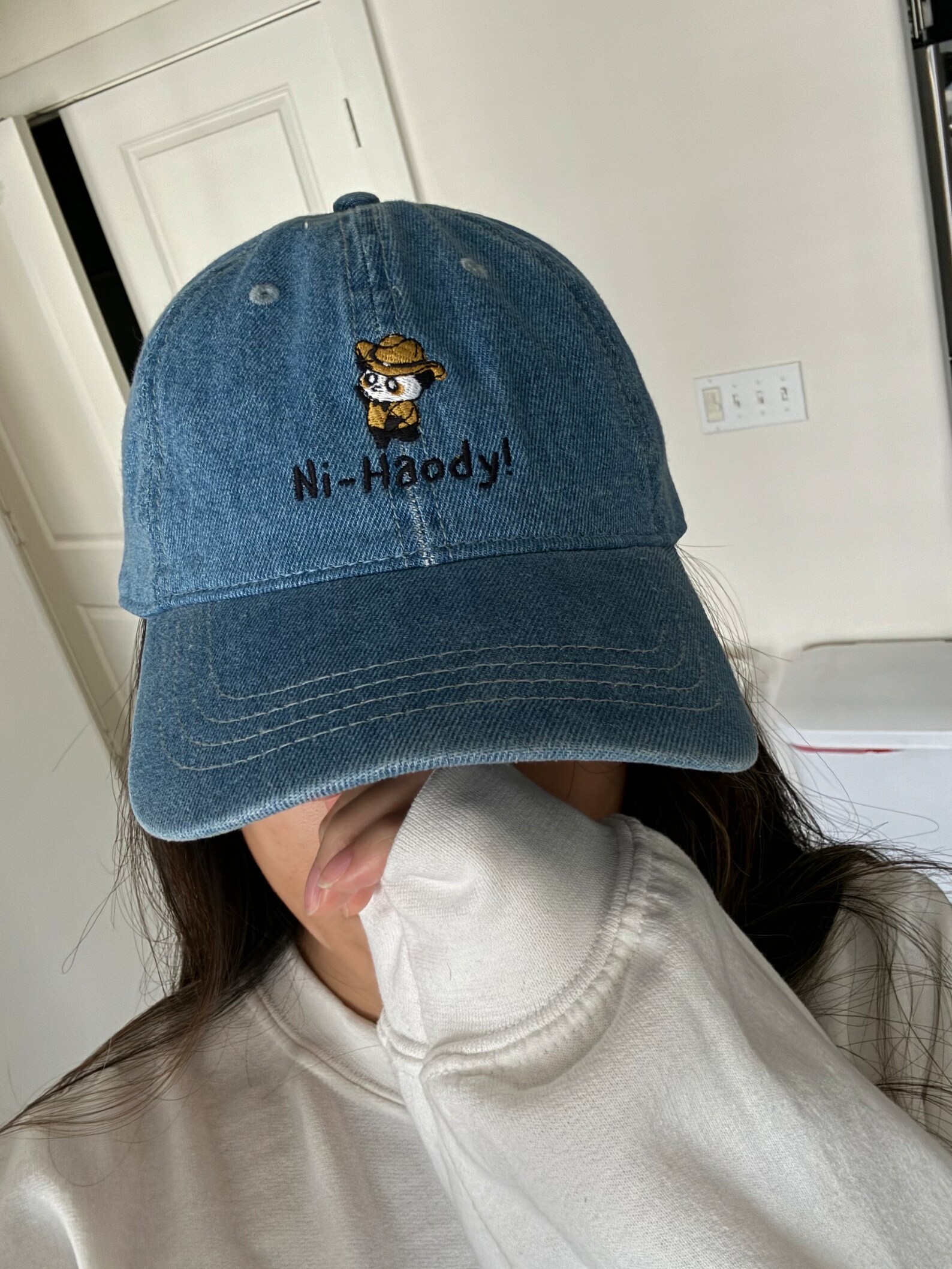 Ni Haody Cute Panda With Cowboy Hat Denim Embroidered Hat Nihaody ...