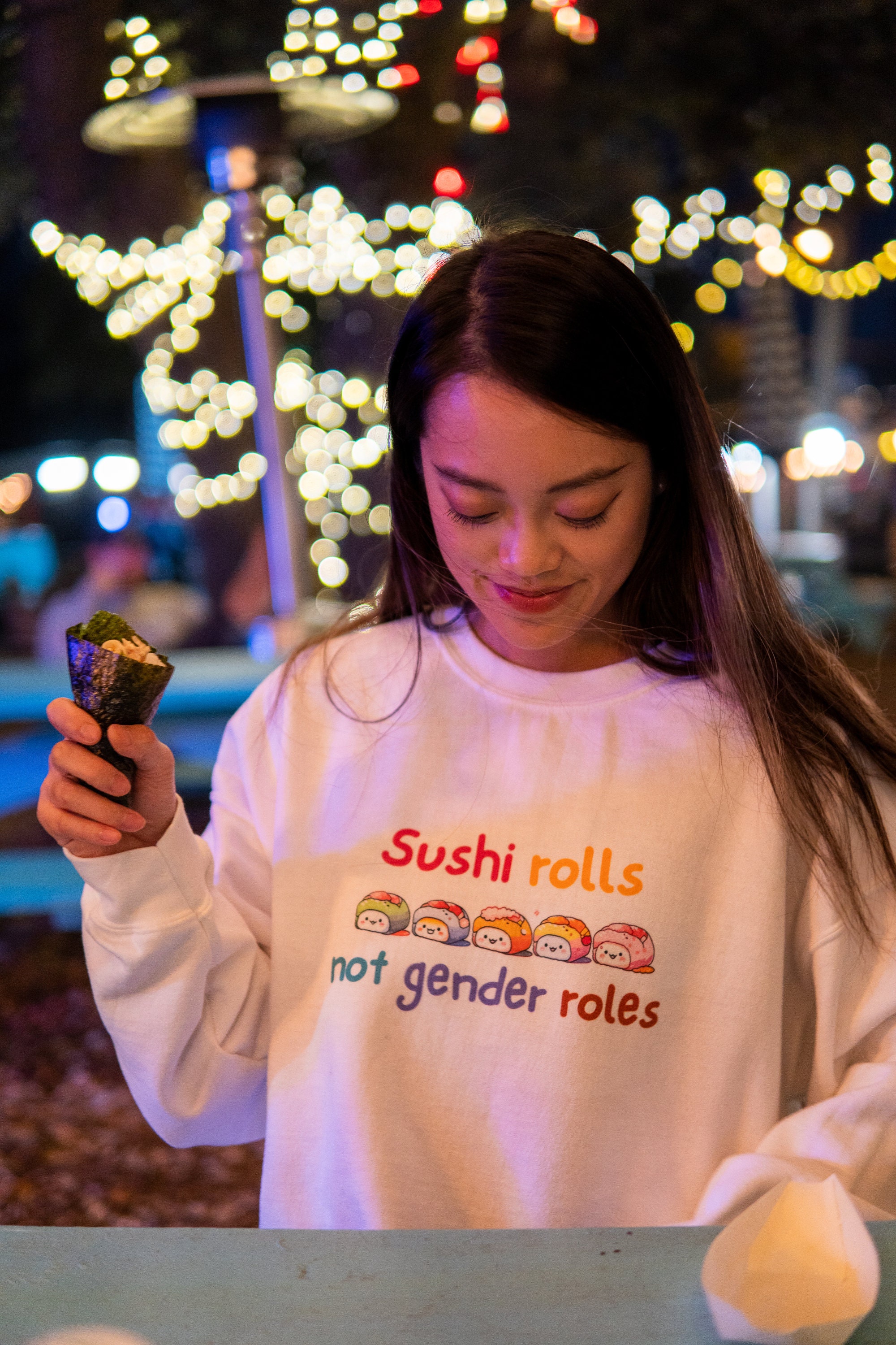 Sushi Rolls Not Gender Roles Sushi Sweatshirt Rainbow Rolls Feminist ...