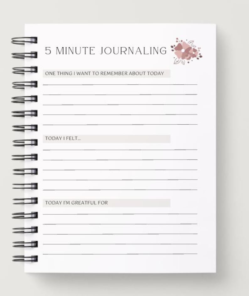 5 Minute Journaling Sheet - Etsy